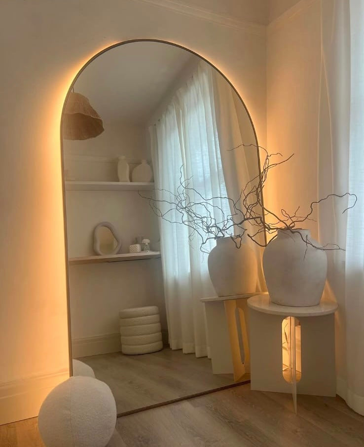 Big Arc Mirror | LED Backlit Arched Wall Mirror – HOMELO